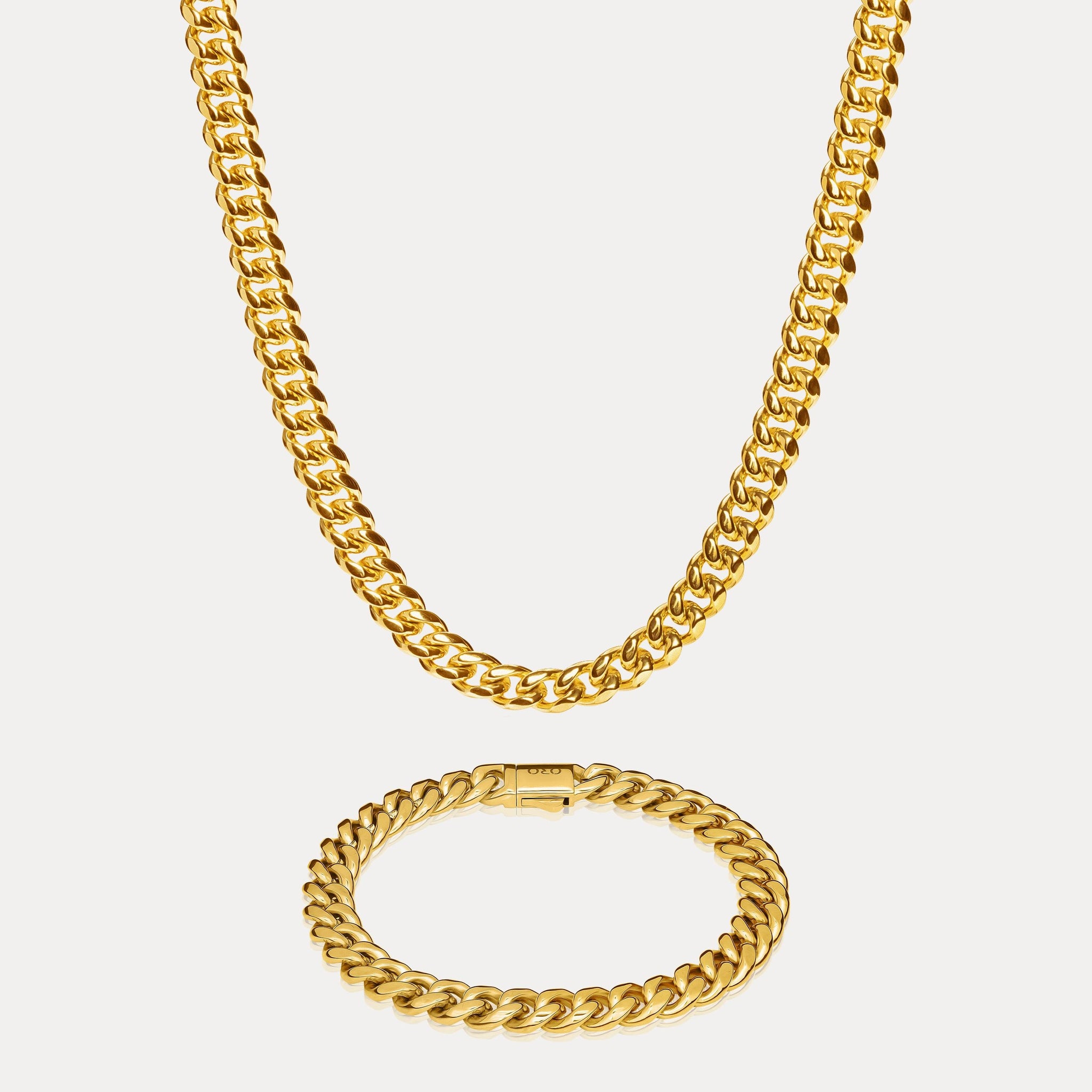 Cuban Link Set (8mm) - Gold