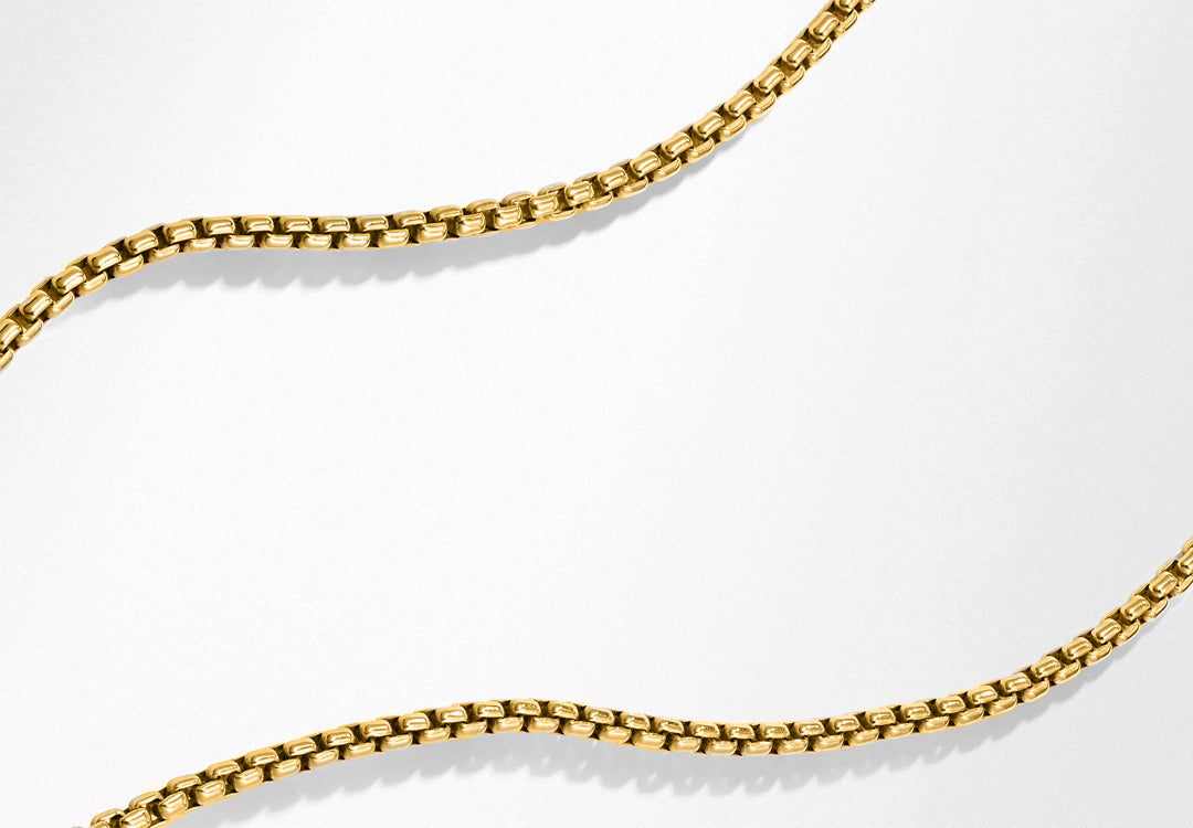 3mm - Men's Micro Cuban Link Gold Chain — Hommes Oro