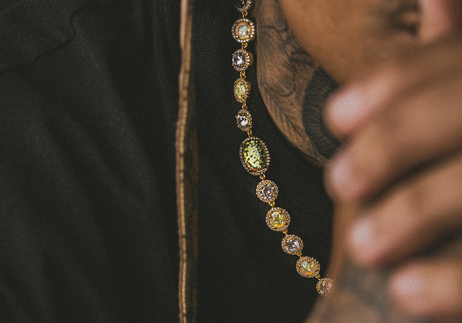 Inferno Opal Gemstone Chain - Gold