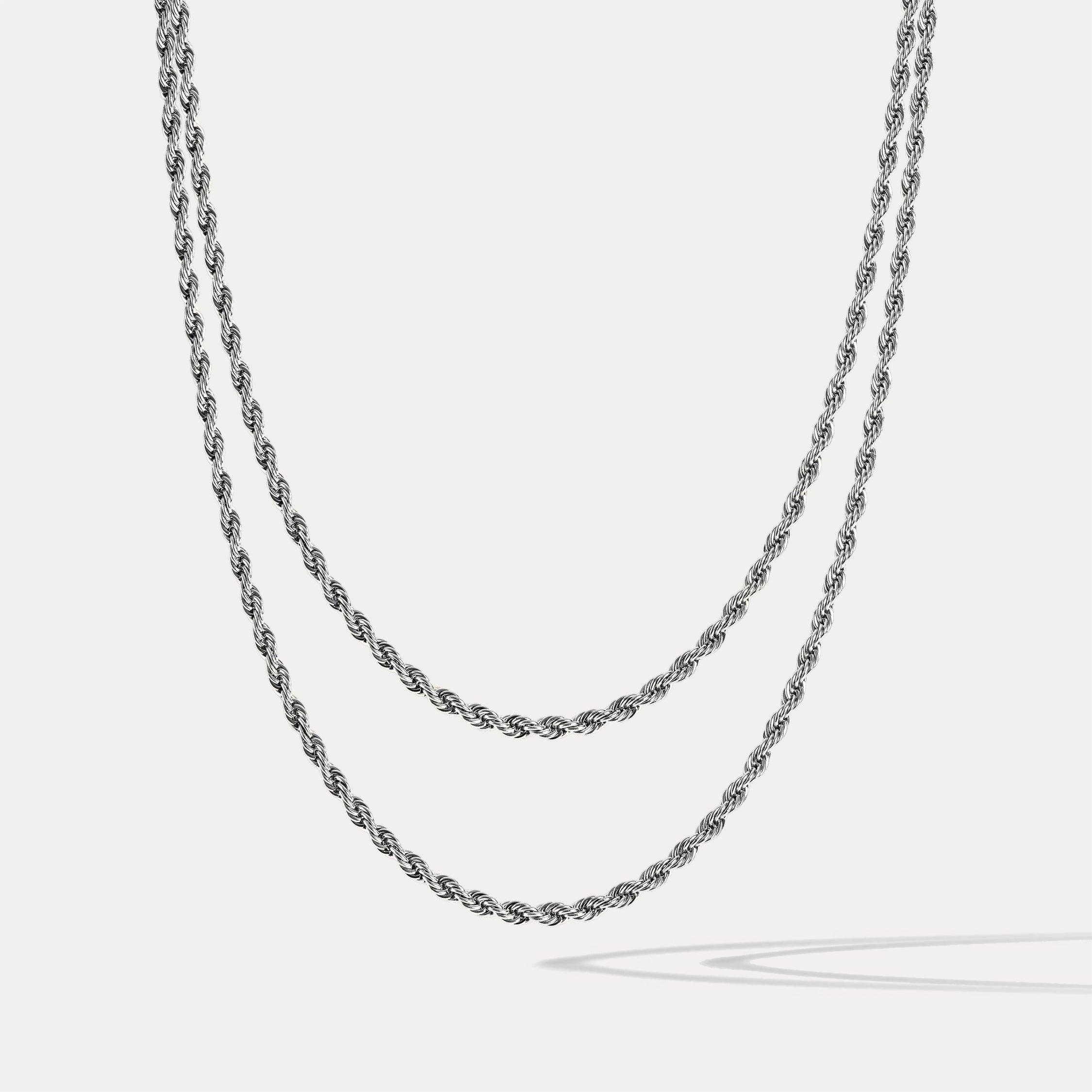 Rope Chain Stack (3mm) - Silver